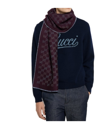 GUCCI GG wool jacquard scarf